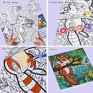 Wings Giant Paint by Numbers Framed, 3 Pack Painting Kit for Kids DIY Printed Canvas, Paint by Numbers for Kids Ages 8-12 9-12 4-8, Christmas Gift for Kids, Art Supplies & Arts and Crafts for Kids