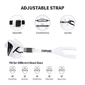 COPOZZ Swimming Goggles Men Women, Youth Swim Goggles Anti-fog Lenses Anti Uv No Leaking Adult Teenagers Pool Water Glasses