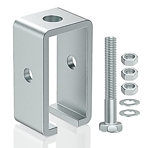 4 Pack Channel Trolley Track Support Hanger Bracket for All 1-5/8" Strut Channel,Heavy-Duty Steel Support Bracket,Trolley Strut Hangers w/Bolt &Nut for Punching Bag,Electric Hoist &Rolling Door