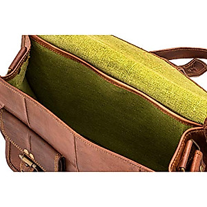 HB Handmade Crossbody Shoulder Bag Women Vintage Style Genuine Leather Purse 14" x 10"