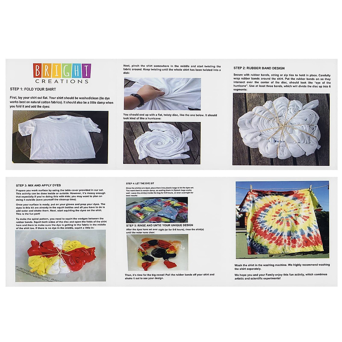Bright Creations 26-Color Tie Dye Kit for Adults, Kids - Fabric Dyes for Clothing with Instructions, Table Cover, Rubber Bands, Gloves, and Aprons