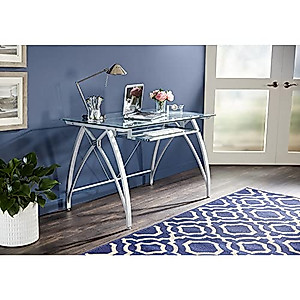 Realspace® Vista 48"W Glass Computer Desk, Silver