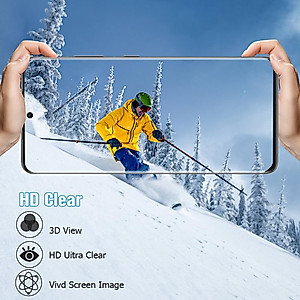 [2+2 Pack] Galaxy S21 Ultra Tempered Glass Screen Protector, Ultrasonic Fingerprint Support, 9H Hardness Scratch Resistant, 3D HD Curved, Bubble-Free, for Samsung Galaxy S21 Ultra Screen Protector(6.8