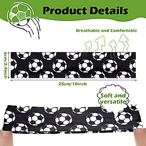 WILLBOND 9 Pieces Elastic Adjustable Soccer Headbands - Hair Accessories and Team Gifts for Boys, Girls, Teens, Women, Adults (Black)