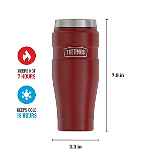 THERMOS Stainless King Vacuum-Insulated Travel Tumbler, 16 Ounce, Rustic Red