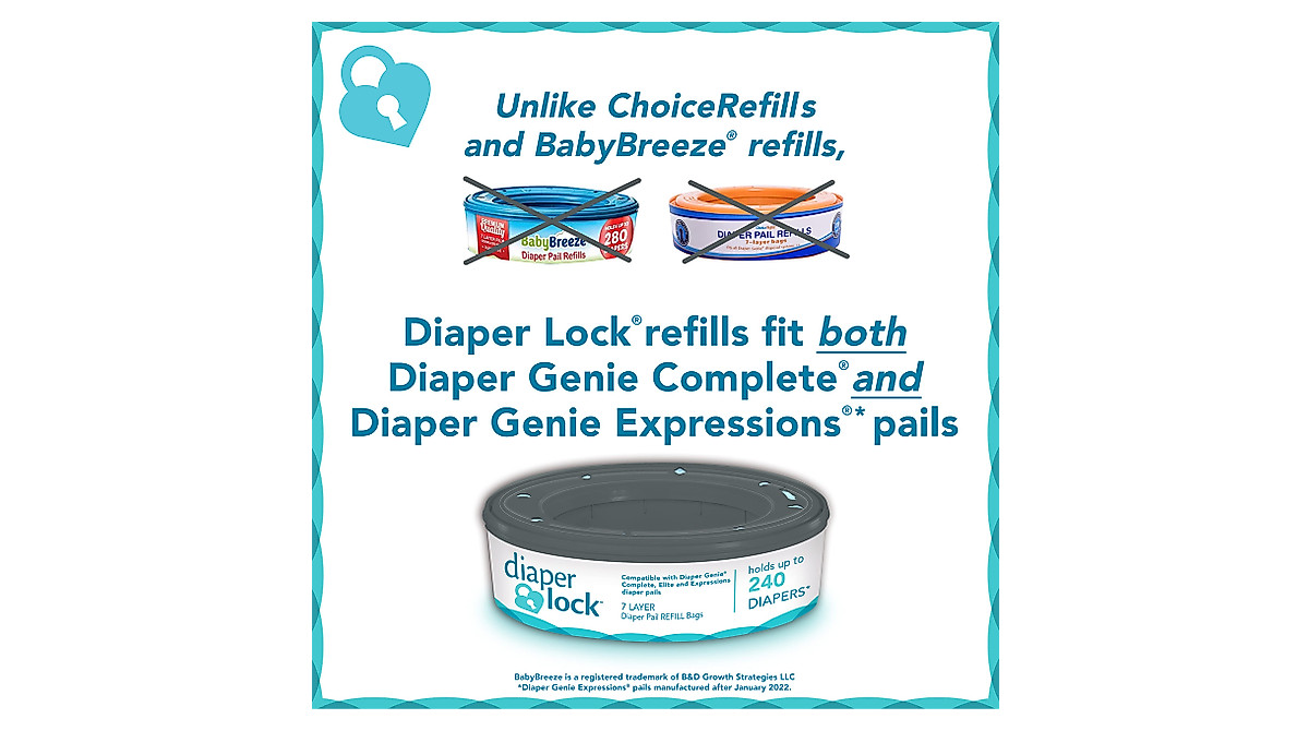 Diaper Lock Refills for Genie Pails | 240 Count Pack
