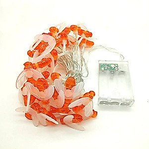 Honeybee Fairy String Lights,40 LED 14Ft Honeybee Battery Power Led String Lights for Party,Wedding,Xmas,Decoration,Gardens,Patios