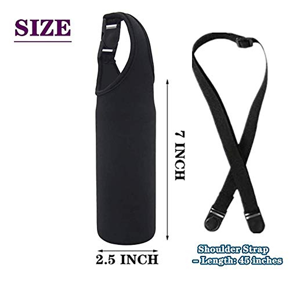 20 oz Tumbler Carrier Holder Water Bottle Handle Bag for yeti,rtic,ozark trail Tumbler and More Travel To-Go Cups Bottles (Black, 20 oz)