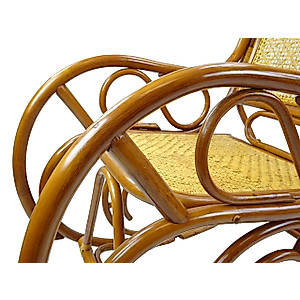 Wickerix Milano Rocking Chair, Natural Rattan Wicker Handmade, ECO, Colonial Color