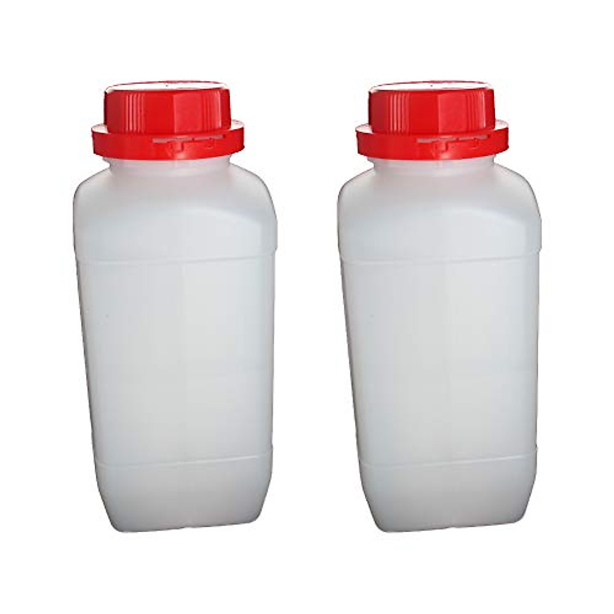 Othmro 1500ml/51oz Plastic Lab Chemical Reagent Bottles,2pcs 50mmx225mm(IDxH) Square Wide Mouth Liquid/Solid Sample Storage Container Sealing Bottles Red with Anti-theft Cap