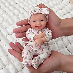 Mire & Mire 7" Girl Micro Preemie Full Body Silicone Baby Doll Lifelike Mini Reborn Doll Surprice Children Anti-Stress
