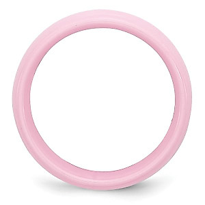 IceCarats Ceramic Pink 8mm Plain Classic Wedding Band Ring Size 5.00
