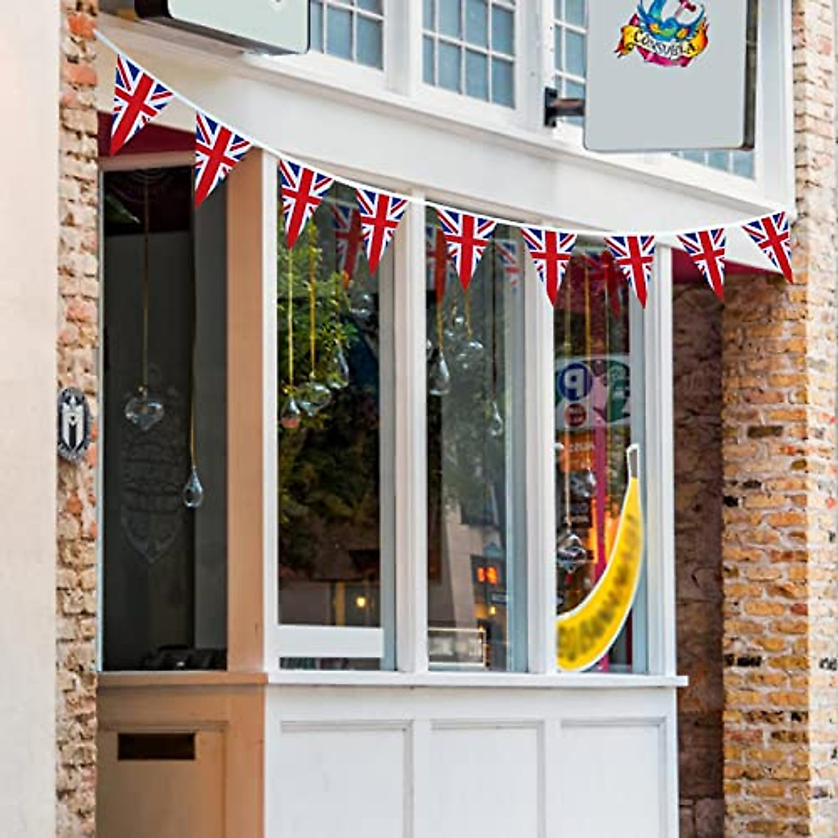 Uwariloy 23/26ft Union Jack Bunting Banner with 20 | 25 Triangle Flags for Queen Plati-num Jubilee Decorations, Royal Events Patriotic Street Party Decorations