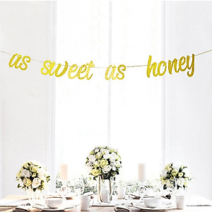 Gold Glitter As Sweet As Honey Banner - Bee Theme Birthday/Baby Shower/Wedding/Bridal Shower Party Decoration Supplies - Baby First Birthday Party Decor Bunting Banner