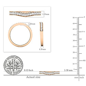 Dazzlingrock Collection Round White Diamond Contour Enhancer Band for Women (0.20 ctw) in 10K Rose Gold, Size 4