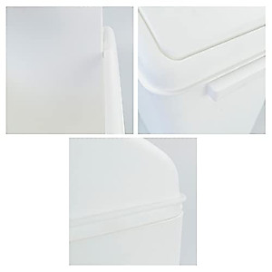 Qskely 4.5 Gallon Plastic Swing-Top Trash Can, Garbage Can with Lid, White