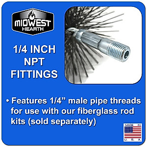 Midwest Hearth Rectangle Wire Chimney Cleaning Brush (6" x 10" Rectangle) Made in USA