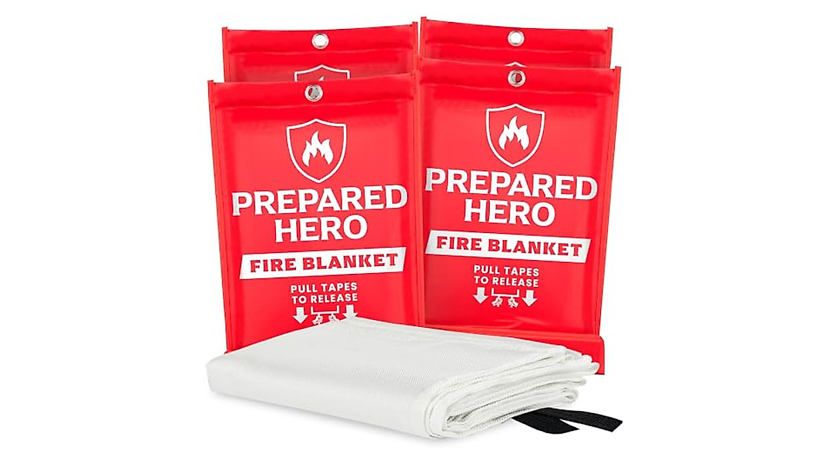 Prepared Hero Fire Blanket - 4 Pack for Safety