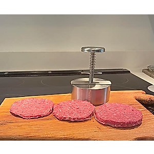 Hanerk XL Burger Press 5 1/2" inch Patty Maker, Easy to Clean Dishwasher Safe, Stainless Steel, 5 1/2 inch Diameter Burger Patty, Grill Tool, Patty Maker, Mold, Thin or Thick