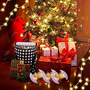 4 Pcs Light Storage Bag Buffalo Plaid Thickened Light Storage Bag with 3 Pcs Cardboard Wraps, Large Light Bulb Storage Bag with Zippered Closure for Holiday Festival (Black Buffalo Plaid)