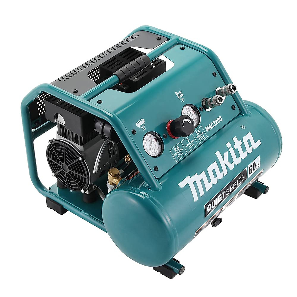 Makita MAC320Q Quiet Series 1-1/2 HP, 3 Gallon, Oil-Free, Electric Air Compressor
