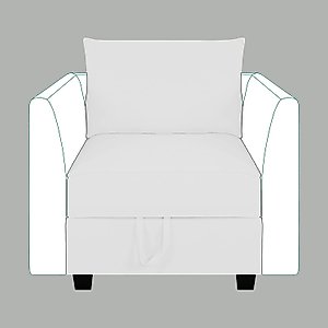 Naomi Home Modular Sofa Middle Module with Storage Accent Armless Chair for Modular Sofa Customizable Sectional Sofa Couch Accent Armless Chair, Linen, White Down