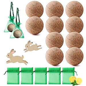Homsor Rabbit Repellent Outdoor 10 Pack Peppermint Oil Deer Rabbit Away Repellent Balls Pet Safe Bunny Rabbit Deterrent for Garden Yard Lawn to Keep Rabbits Deers from Eating Plants