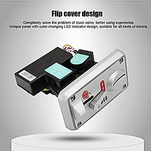 Yunseity Coin Acceptor, CPU Multi Coins Acceptor Selector with LED Indicator, Game Coin Slot Acceptor Coin Acceptor for Arcade Game Vending Machine