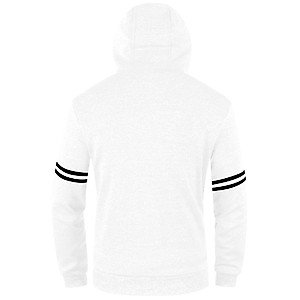 Chrisuno Men's Athletic Fit Full Zip Fleece Large Hooded Sweatshirt Active Breathable Hoodie S White