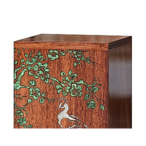 Peacock tree of life Resin Urn Wooden Urn Box Lichtenberg Figure Cremation Urn for Human Ashes Adult Large Funeral urn Ashes Urn for Ashes pet urn fractal burning urn Memorial Urn (LARGE up to 250 lb)