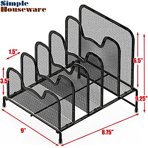 SimpleHouseware Desk 5 Sections Step File Sorter Organizer, Black