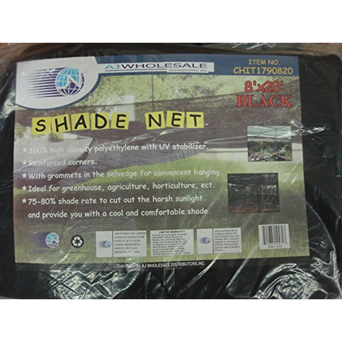 16' X 20' Black Shade Net Mesh Screen Garden Patio RV Nursery Canopy Sun Tarp