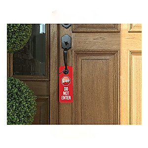 Stop - Do Not Enter Door Hanger Sign for Office, Classroom, or Home - 3.5 x 9.5"