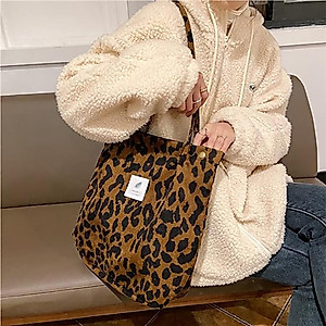 AioTio Women Handbag Shoulder Bag Women Handbag Large Fabric Bag Shopping Bag（leopard）
