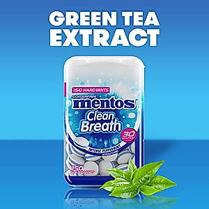 Mentos Clean Breath Sugarfree Hard Mint, 150pc, Intense Peppermint (Pack of 4 Bottles)
