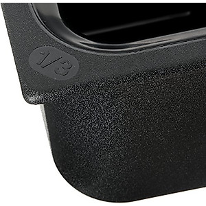 Carlisle FoodService Products CM110303 Coldmaster ABS Third-Size Divided Food Pan, 3.40 qt. Capacity, 12.68" x 6.89" x 6.01", Black