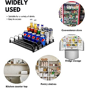 Rumia Drink Organizer for Fridge, Self-Pushing Soda Can Organizer for Refrigerator 3ROW