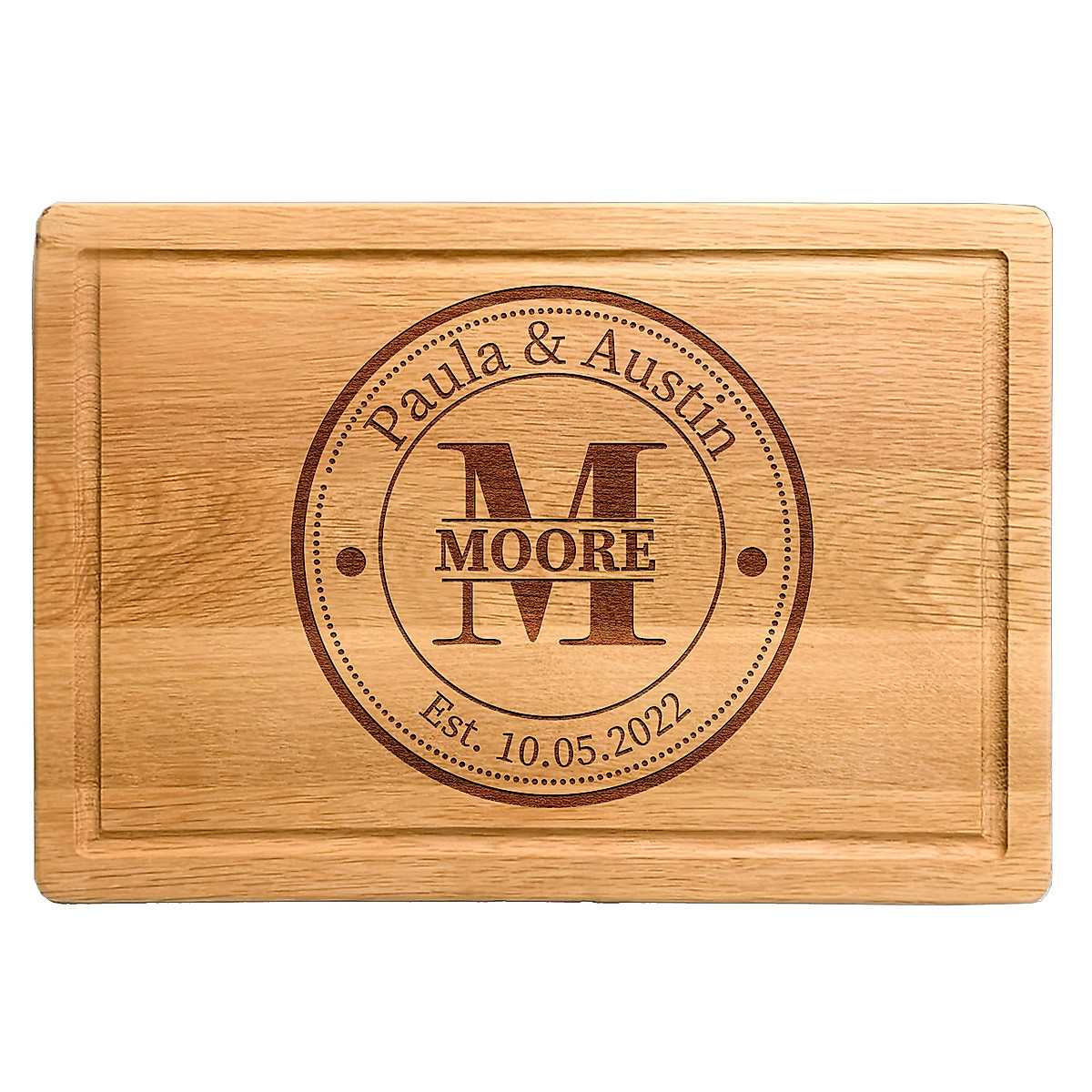 Personalized Cutting Board, Perfect Gifts for Couples or Parents, Customizable Christmas Gifts, Wedding, Anniversary, House Warming Gift Idea, Wooden Kitchen Decor New Homeowners (Bamboo, Large)