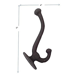 8 Coat Hooks Cast Iron Black School Style Mission Hat Hook Hall Tree Acorn Hook