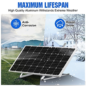 ECO-WORTHY 2 Sets 41inch Adjustable Solar Panel Tilt Mount Brackets with Foldable Tilt Legs, Ieal for 2-4pcs 180 200 300 400 Watt Solar Panel for Roof, RV, Boat, and Off-Grid…