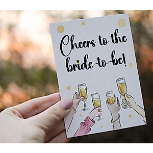 TRIDECOR Bridal Shower Card For Bride To Be, Wedding Card, Engagement Card, Bridesmaid Card - Folded 5"x7" with Envelope, Sticker to Seal - Card for Her, Women, Girlfriend, Bestfriend