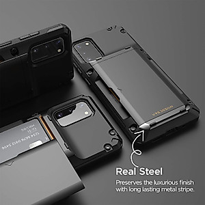 VRS DESIGN Damda Glide Pro Phone Case for Galaxy S20 (not FE), with [4 Cards] [Semi Auto] Premium Sturdy Credit Card Slot Wallet for Samsung Galaxy S20 Case 6.2 inch(2020) Black