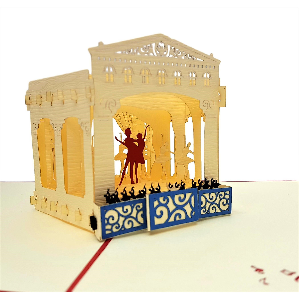 iGifts And Cards Inspirational Ballet Dancers 3D Pop Up Greeting Card - Orchestra, Beautiful, Curtains, Stage, Half-Fold, Birthday, Thinking of You, Retirement, Congratulations