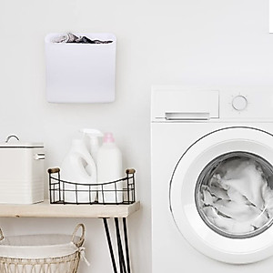 Picowe Magnetic Laundry Storage, Large Lint Holder Bin, Space-Saving Trash Container Hanging on Dryer, Washer or Wall Mount (Gray White)