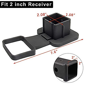 2PCS 2 Inch Trailer Hitch Cover, Receiver Tube Hitch Plug Insert Cap Compatible with Class 3 4 5 Hitches for Toyota Ford Jeep Chevrolet Nissan Dodge Ram Porsche Mercedes Benz Ranger ATV UTV