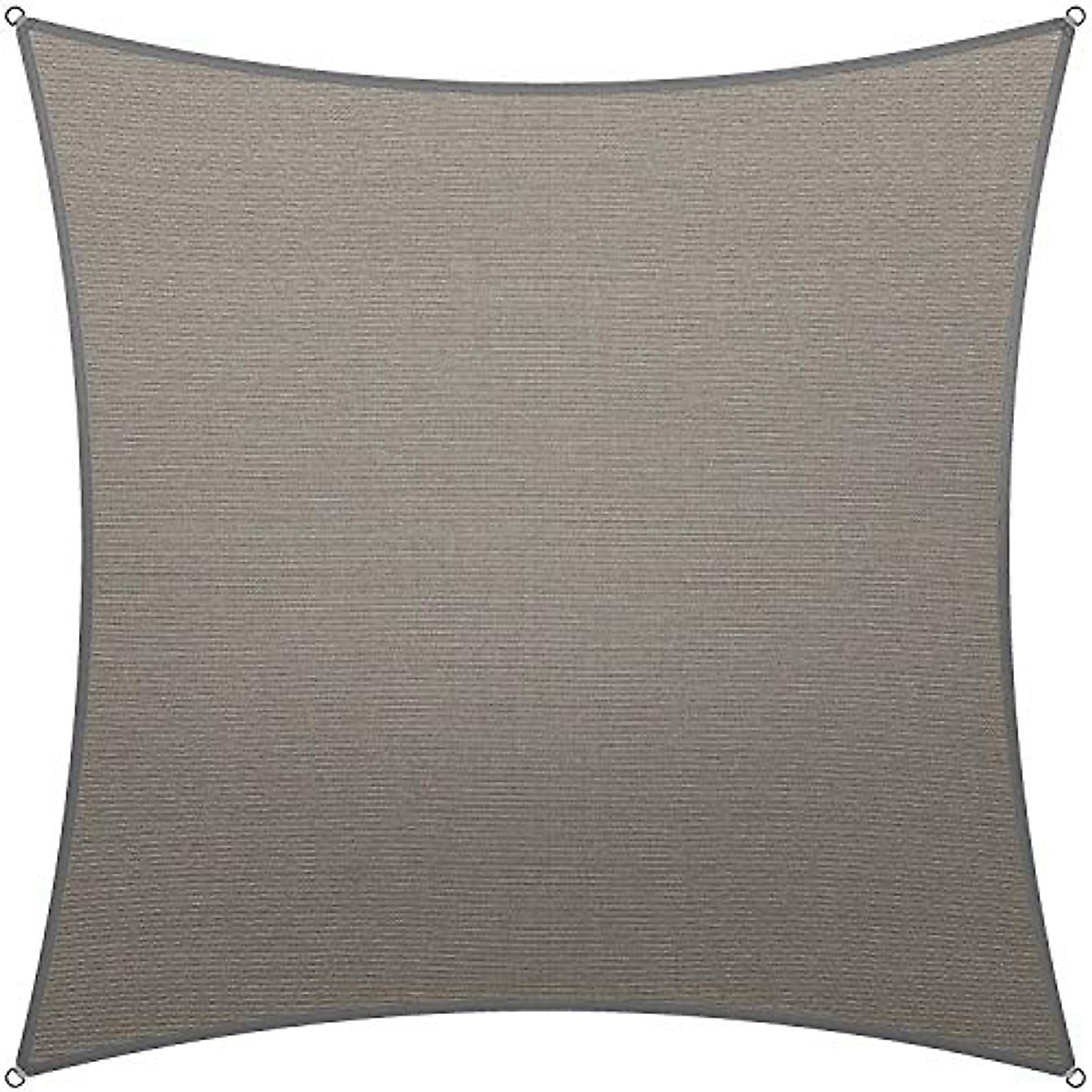 ShadeMart 10' x 16' Grey Sun Shade Sail Rectangle Canopy Fabric Cloth Screen smTAPR1016, Water and Air Permeable & UV Resistant, Heavy Duty, Carport Patio Outdoor - (We Customize Size)