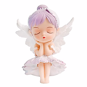 Baby Girl Cake Topper Girl Cake Decoration Lovely Desktop Ornament Baking Cake Decoration Ornaments Chic Car Decoration for Car Home Decorations(Purple)