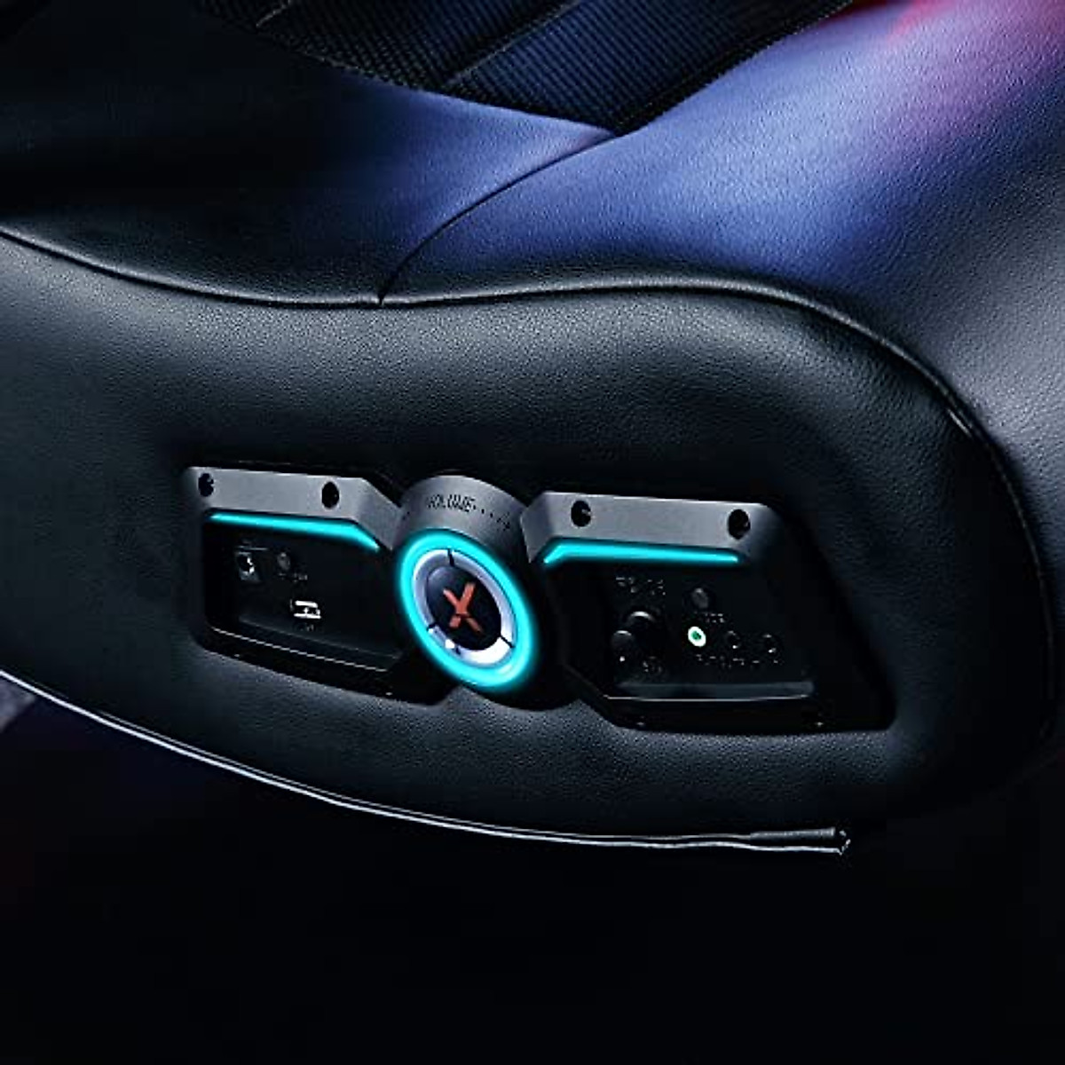 X Rocker Sphynx Pedestal Gaming Chair, with Headrest Mounted Speakers, 2.1 Wireless, Backrest Subwoofer, Padded Armrest, 5111501, 30.9" x 20.5" x 40", Black