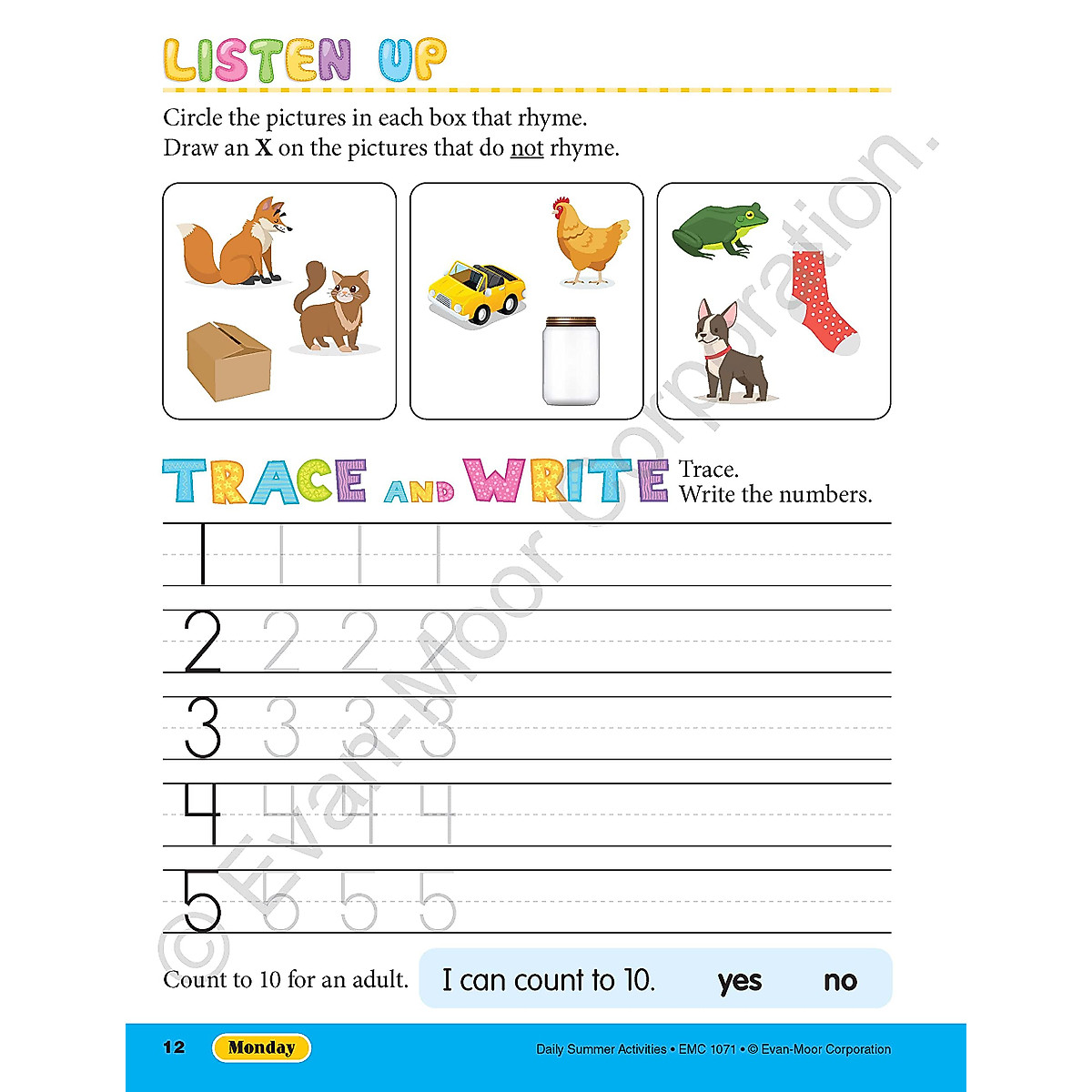 Evan-Moor Daily Summer Activities, Grade K-1