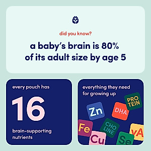 Cerebelly Baby Food Pouches – Organic Sweet Potato Mango (4 oz, Pack of 6) - Toddler Snacks - 16 Brain-Supporting Nutrients - Healthy Snacks, Made with Gluten-Free Ingredients, Non-GMO, No Added Sugar